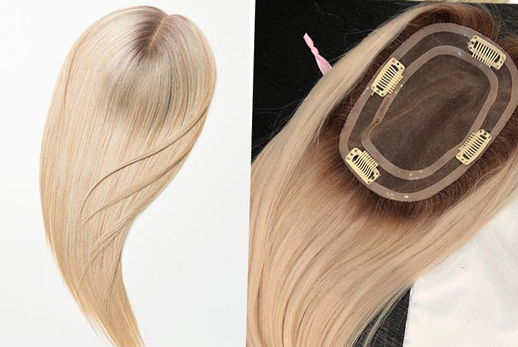 Natural Looking Straight Clip On Hair Topper for Fine Hair