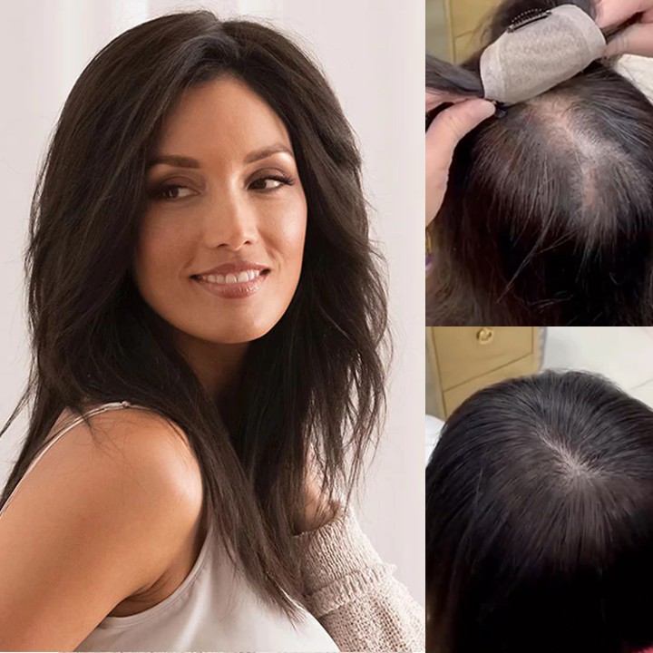 Hot Selling | Skin Base Hair Topper With 4 Clips In Silk Top Virgin Eu